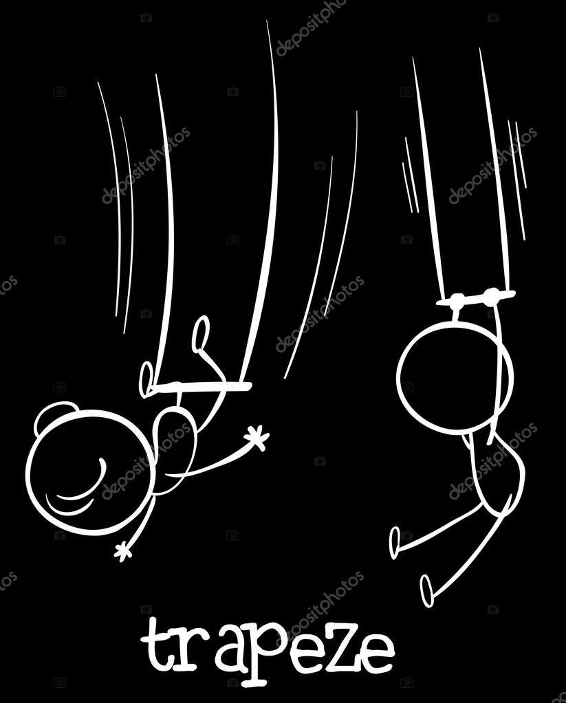 Two people doing trapeze Stock Vector Image by ©interactimages #51350125