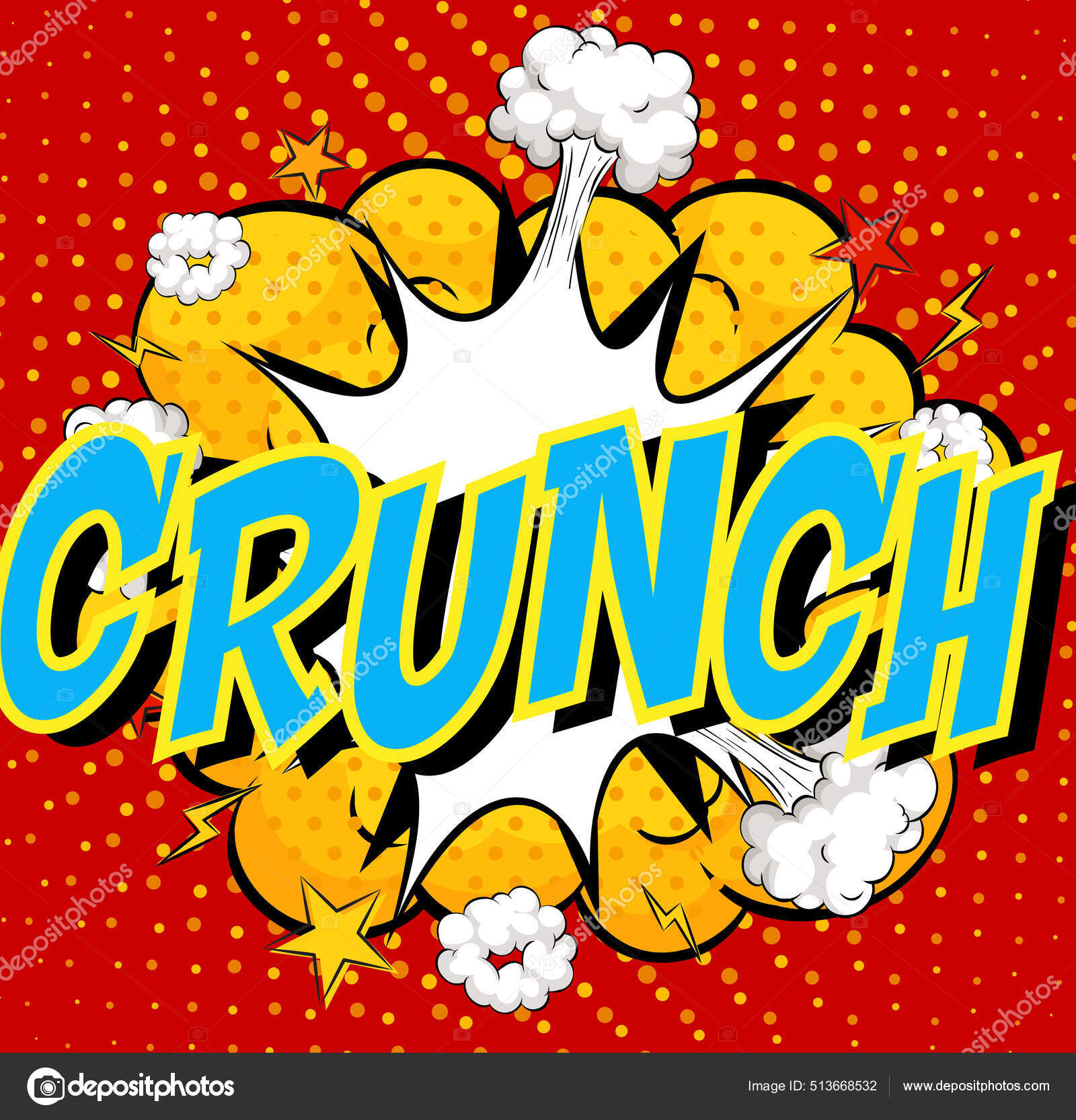 Word Crunch Comic Cloud Explosion Background Illustration Stock Vector ...