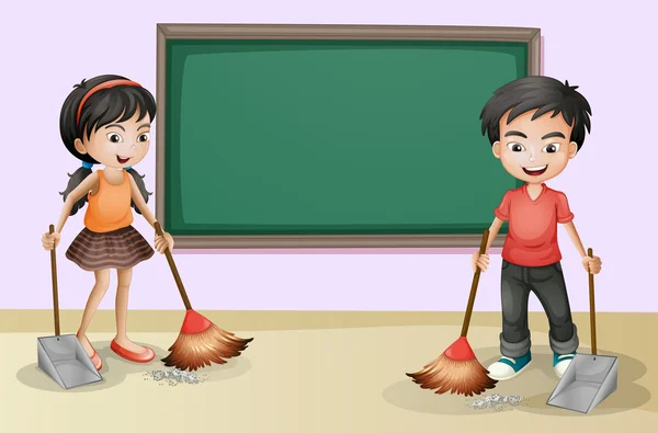 Kids Sweeping The Floor