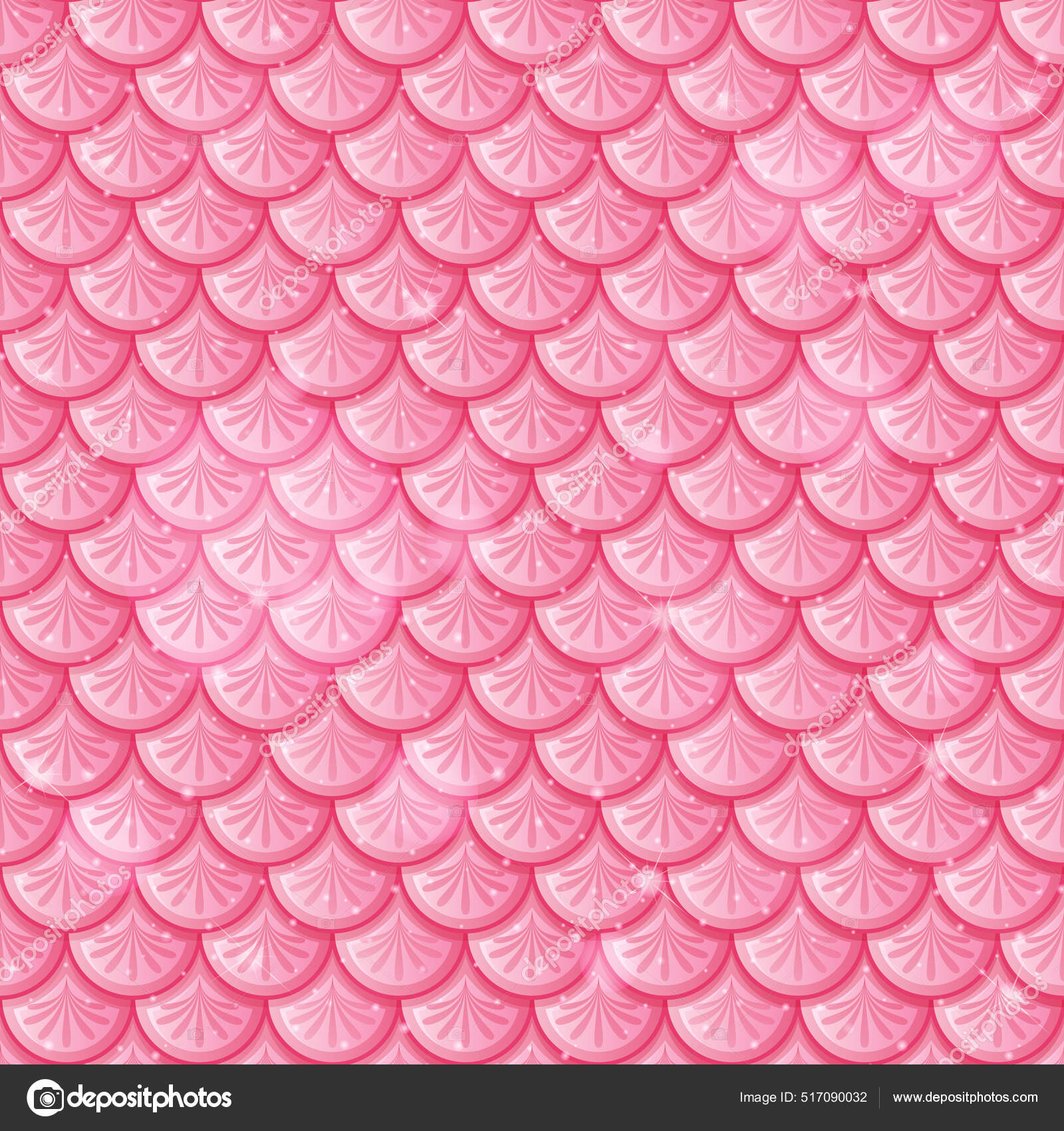 Escamas Pescado Rosa Pastel Patrón Sin Costura Ilustración Vector de ...