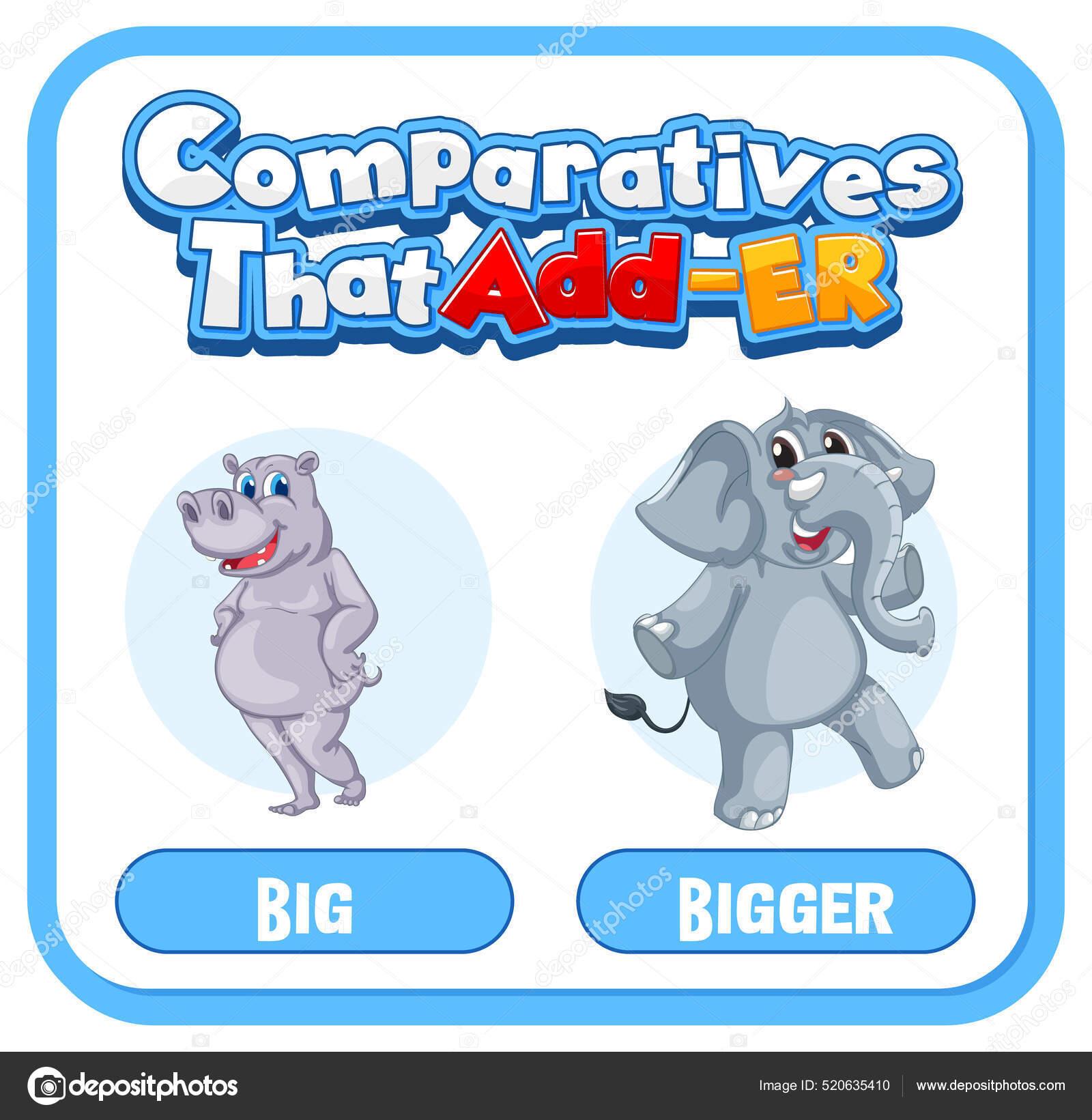 Comparative Superlative Adjectives Word Dirty Illustration Stock Vector ...