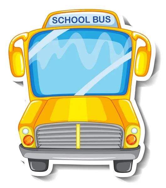 School Bus Cartoon Sticker White Background Illustration Stock Vector ...