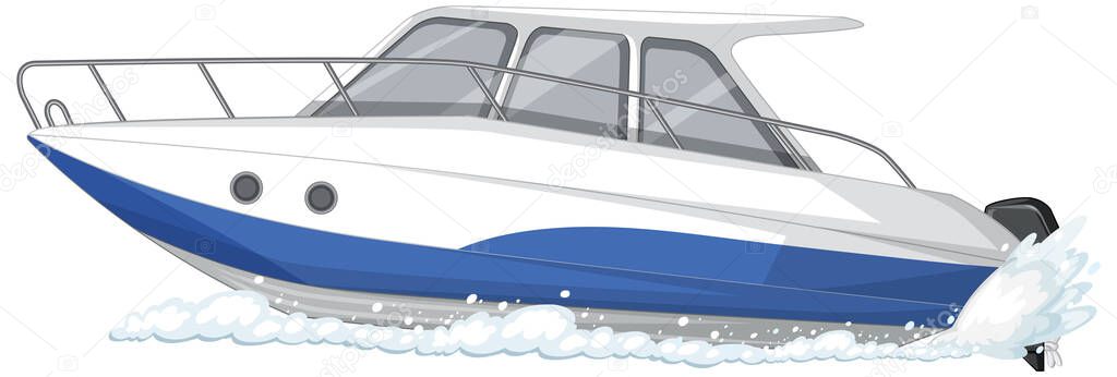 Lancha Rápida Lancha Aislada Sobre Fondo Blanco Ilustración Vector de ...