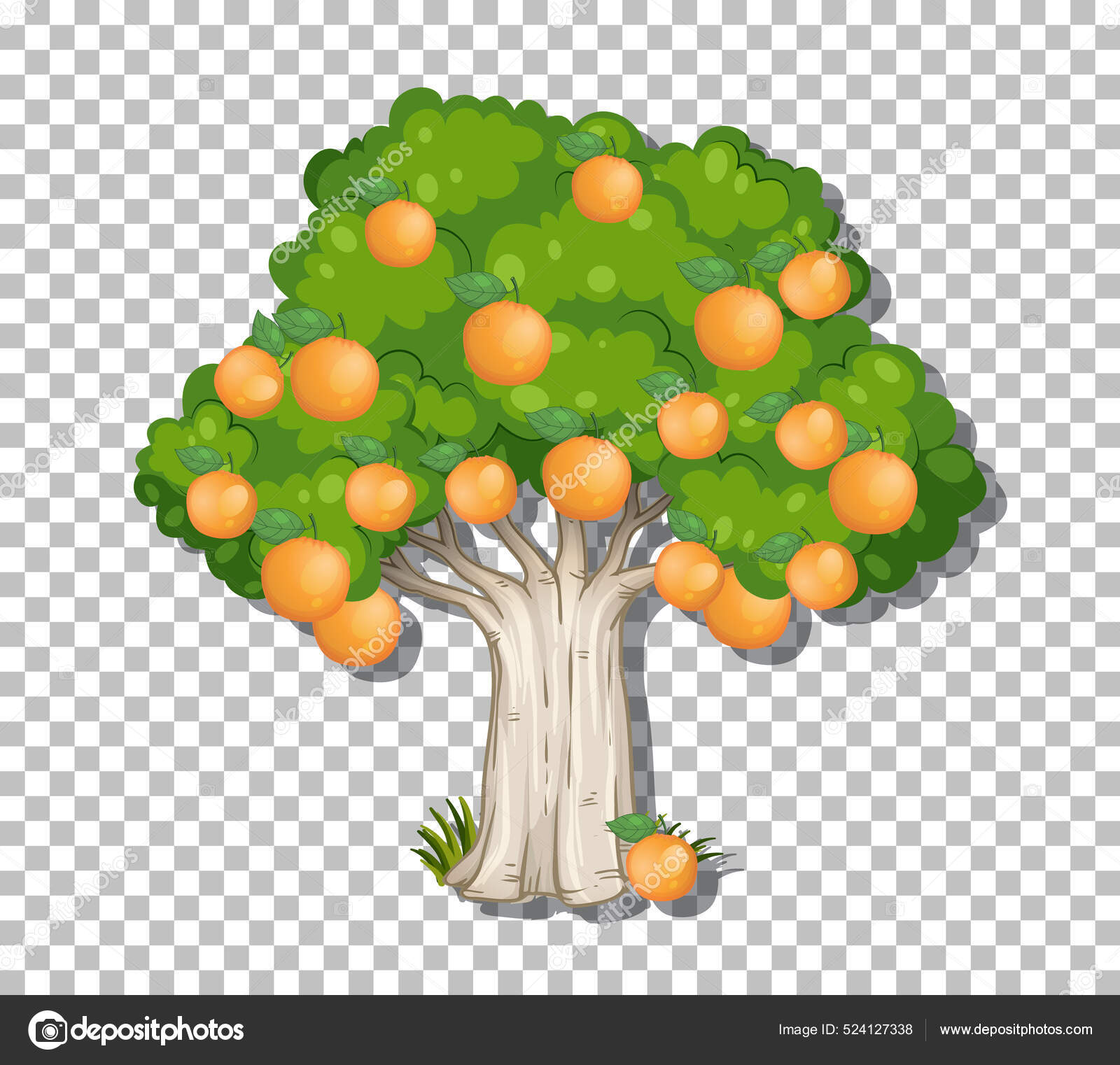 Orange Tree Transparent Background Illustration Stock Vector by ...