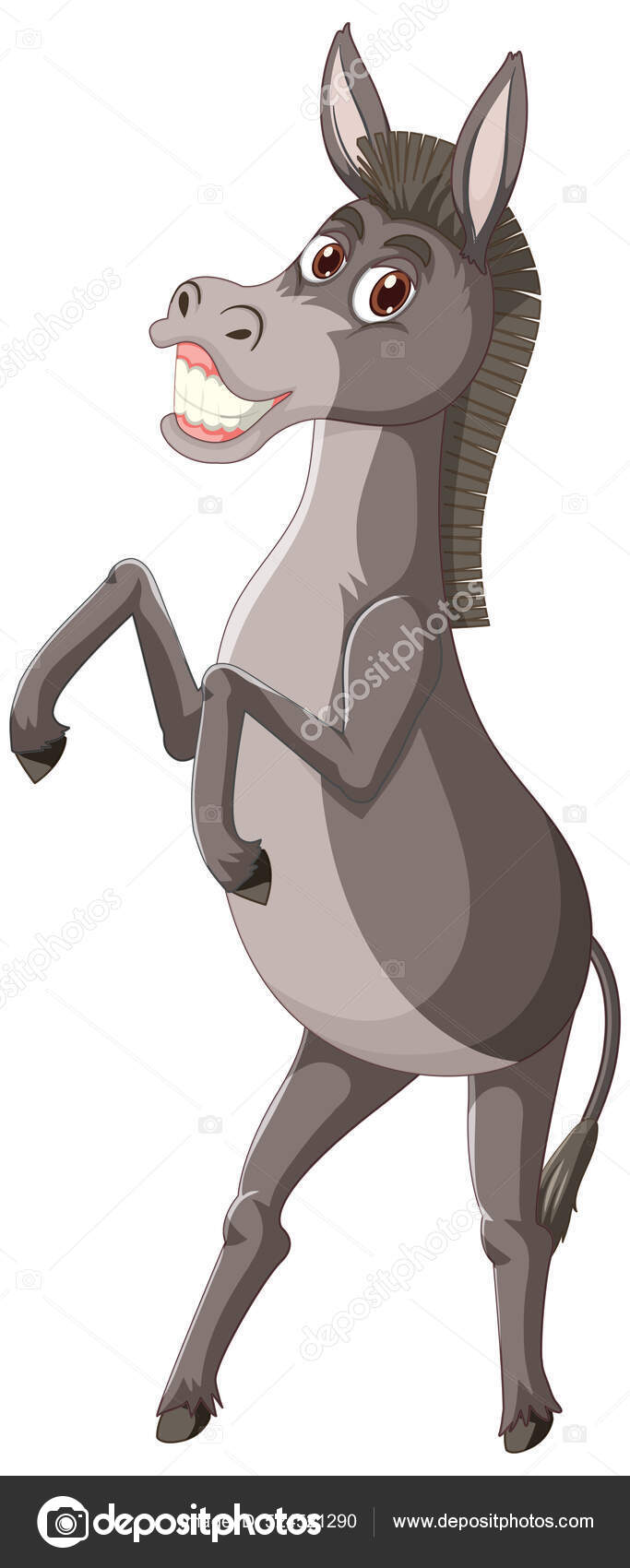 Divertido Burro Animal Dibujo Animado Personaje Ilustración Vector de ...