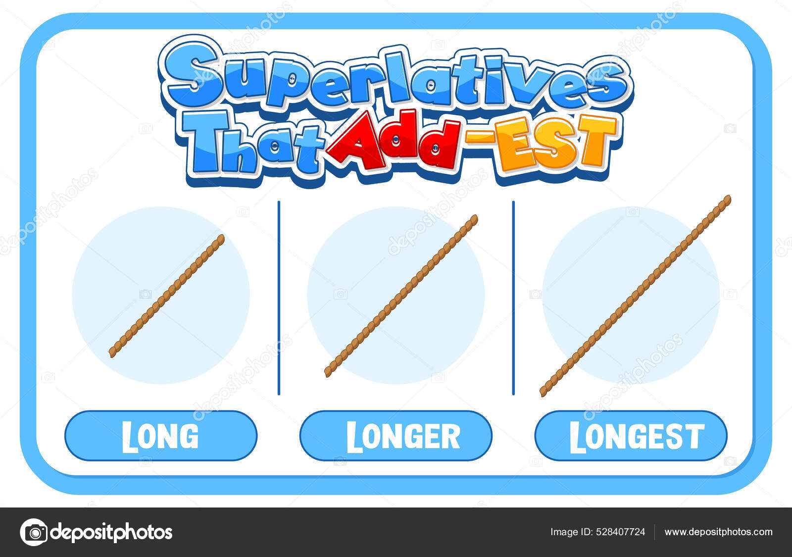 Adjetivos Comparativos Superlativos Para Ilustración Palabras Largas ...