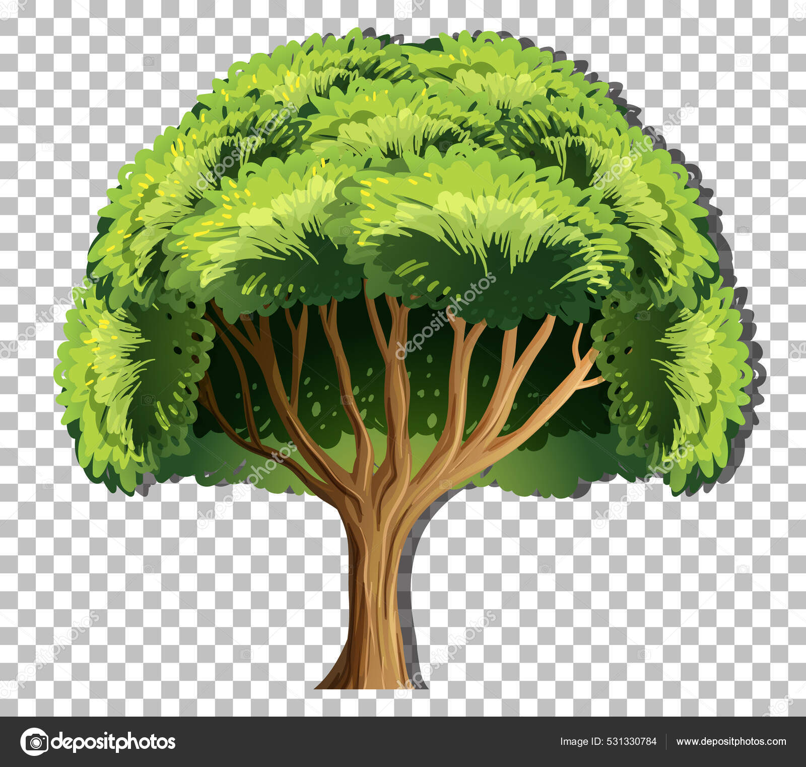 Tree Isolated Transparent Background Illustration Stock Vector by ...