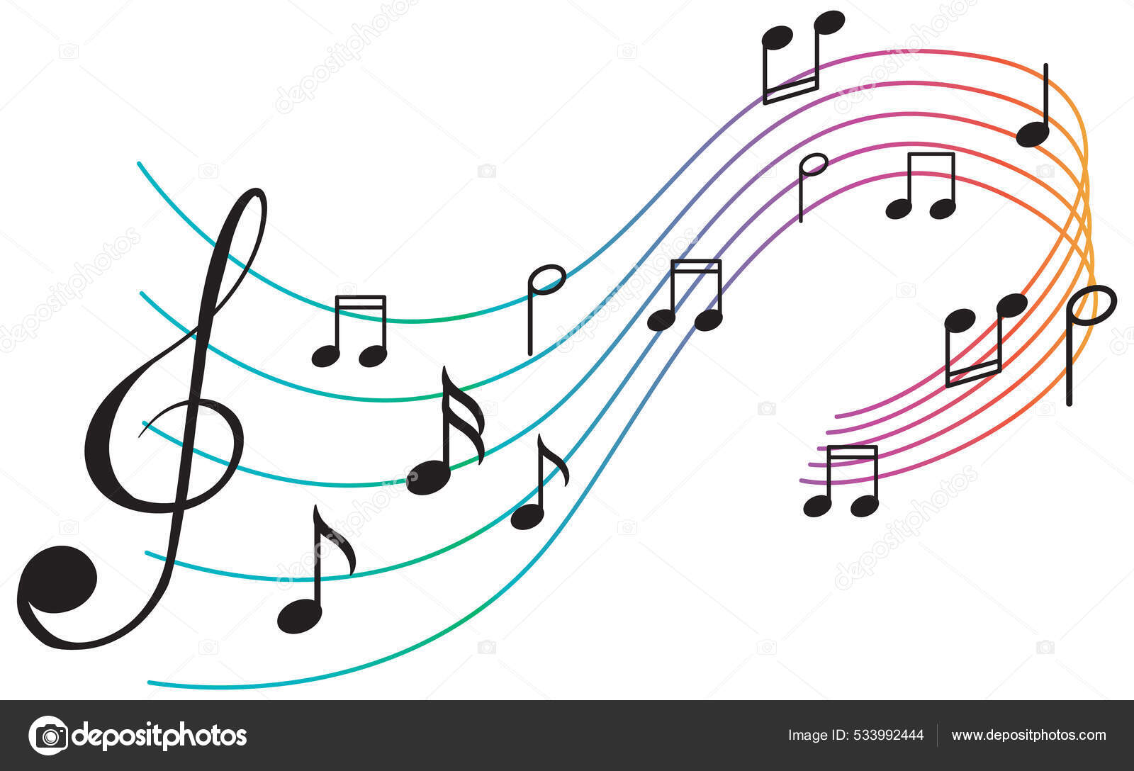 Musical Symbols Wave White Background Illustration Stock Illustration ...