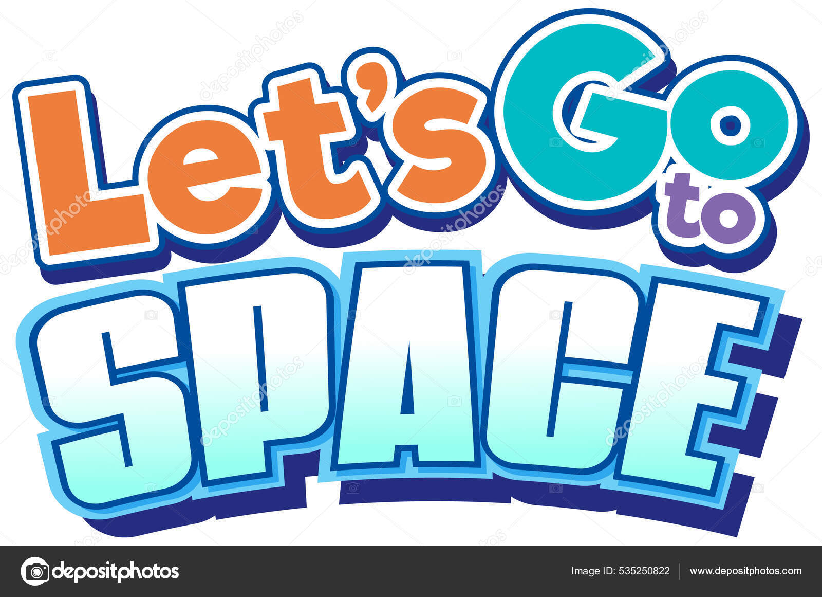 Let's Space Word Design Illustration Stock Vector Image by ...