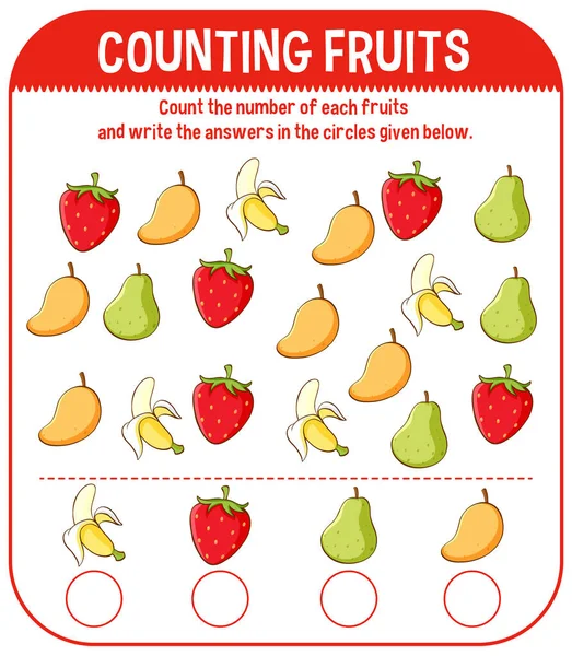 Math Game Template Counting Vegetable Illustration Stock Vector by ...