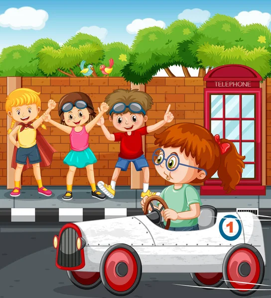Kids Racing Clip Art
