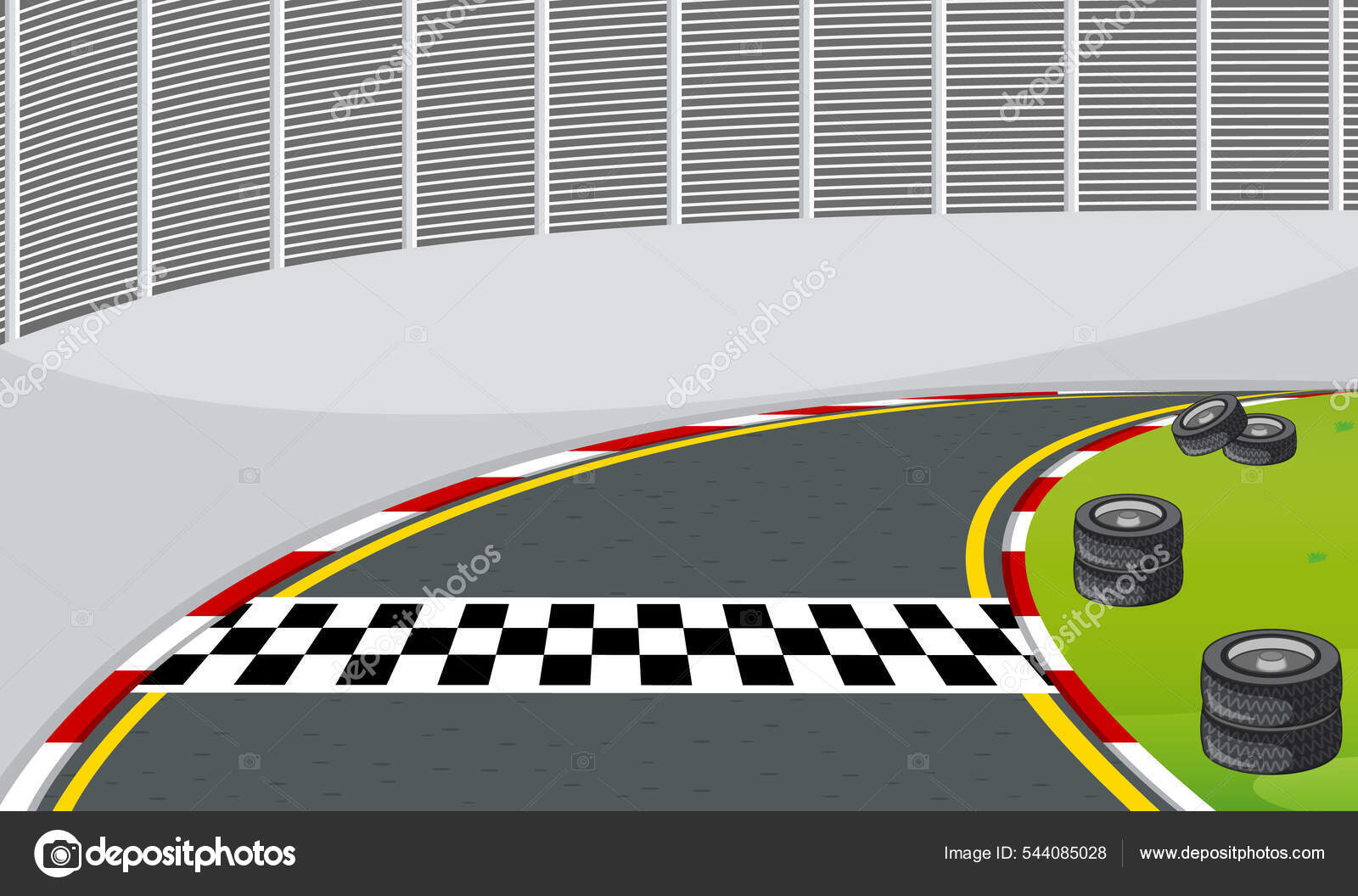 Pista Corrida Com Ilustração Linha Início Fim Vetor de ©interactimages ...