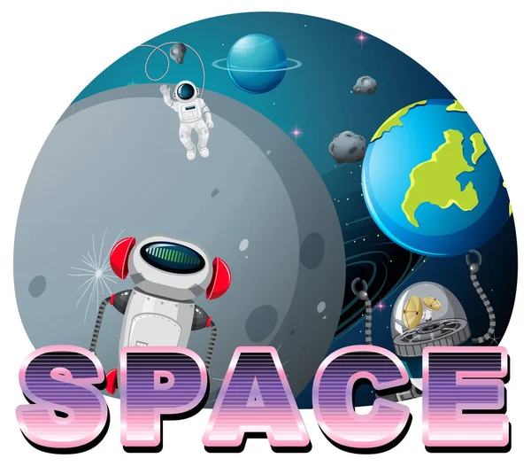 Space Font Logo Gray Background Illustration Stock Photo by ...