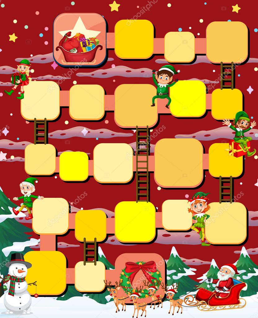 Plantilla de juego de serpiente y escaleras con ilustraci n de tema de ...