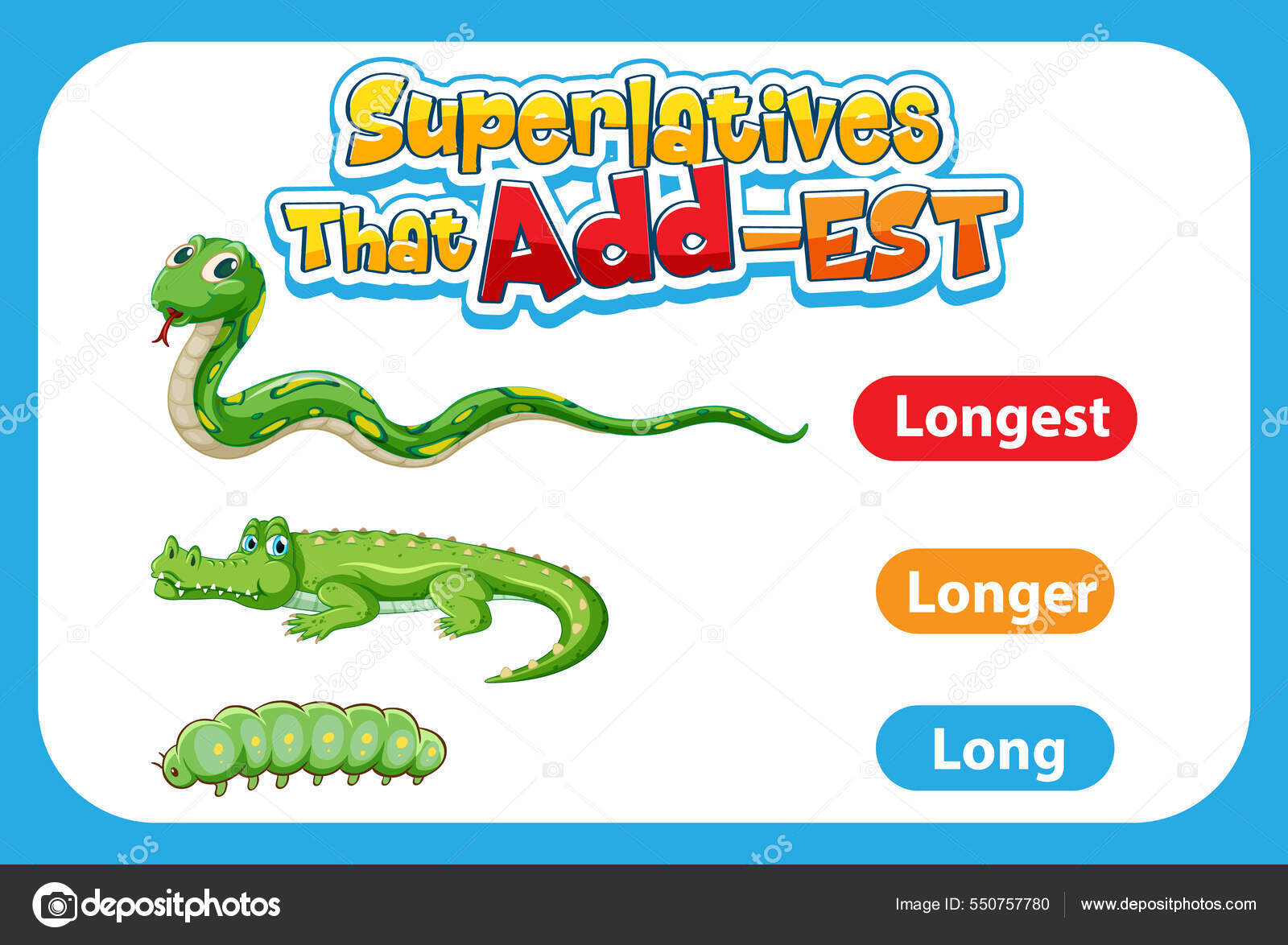 Superlatives Adjectives Word Long Illustration Stock Vector Image by ...