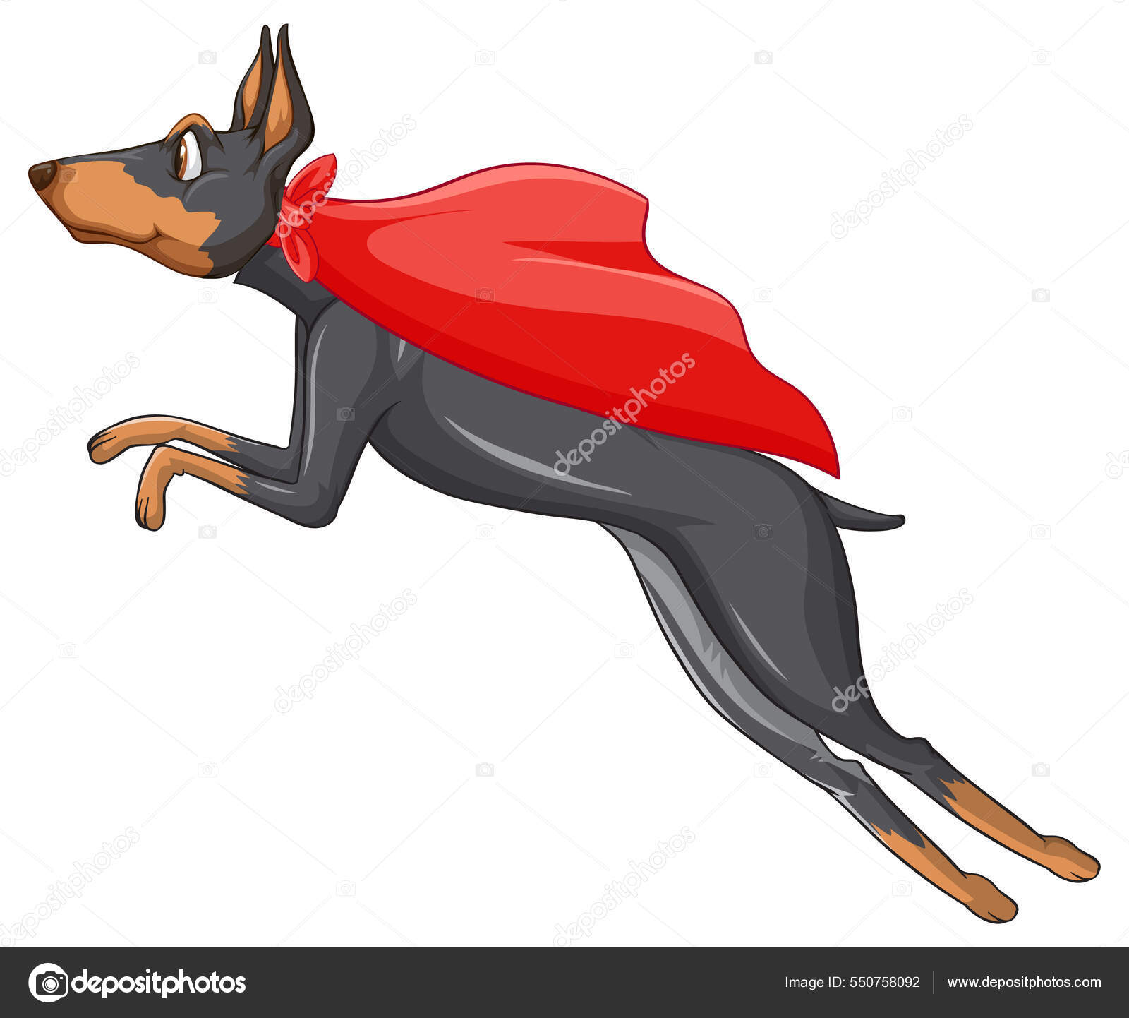 Dog Red Cape Flying Illustration Stock Illustration by ©interactimages ...