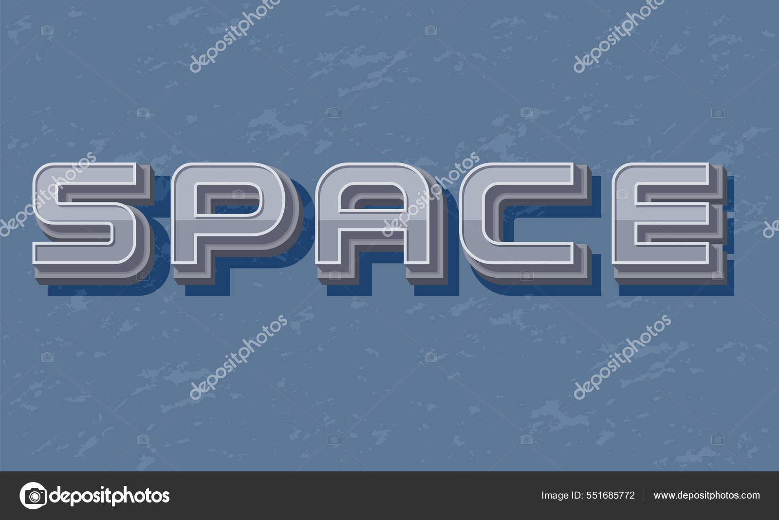 Space Font Logo Blue Background Illustration Stock Vector by ...