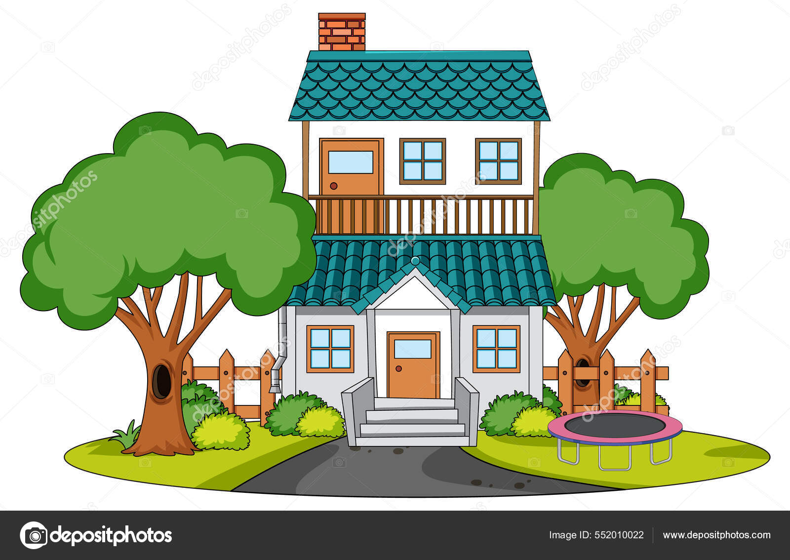 Ilustrasi Desain Kartun Rumah Doodle Vektor Stok oleh ©interactimages ...