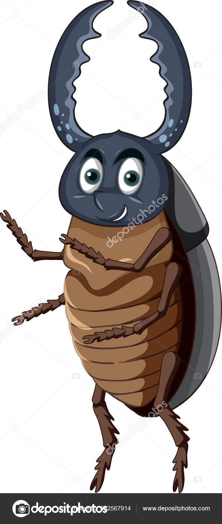 Personnage Dessin Animé Coléoptère Illustration Isolée Vecteur par ...