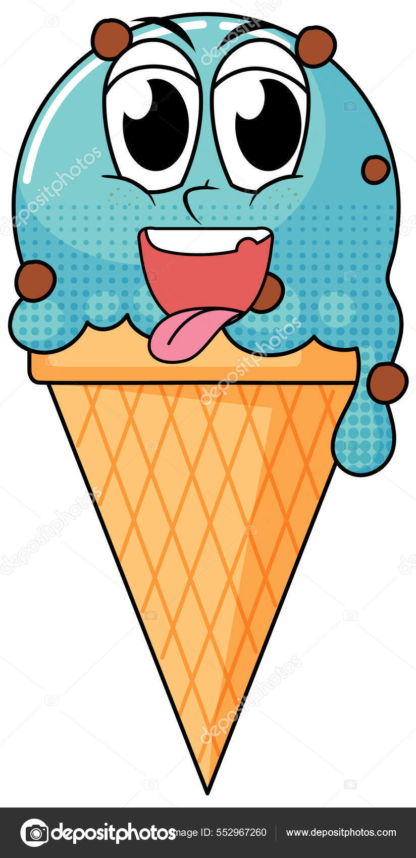 Eis Cartoon Figur Auf Weißem Hintergrund Illustration Stock ...