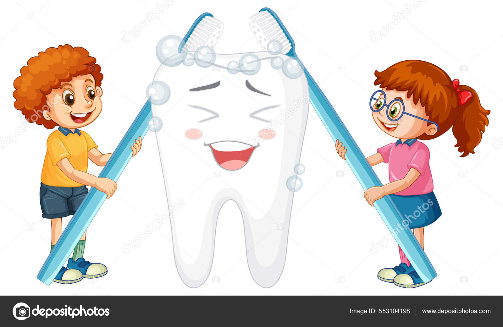 Animated Kids Brushing Teeth