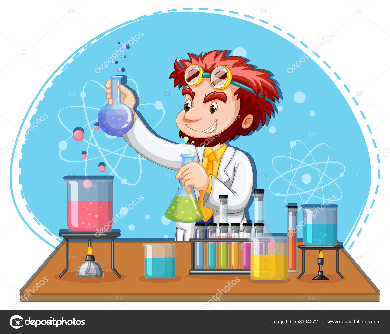 Mad Scientist Cartoon Lab