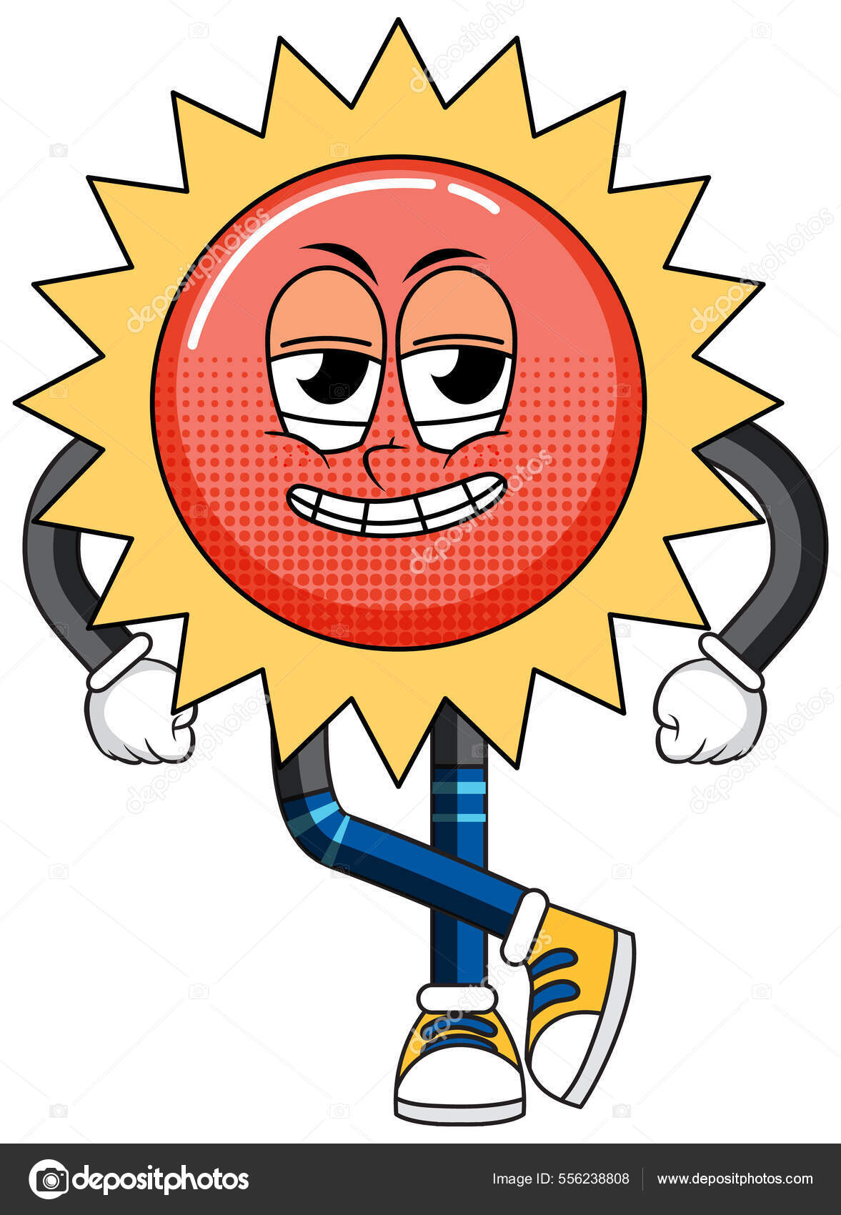 Sun Cartoon Character White Background Illustration Stock Vector by ...