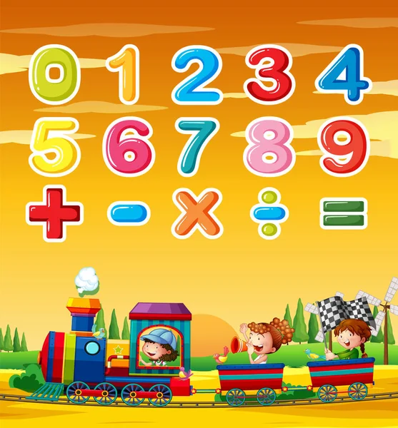 Scene Background Design Word Math Time Garden Illustration Stock Vector ...