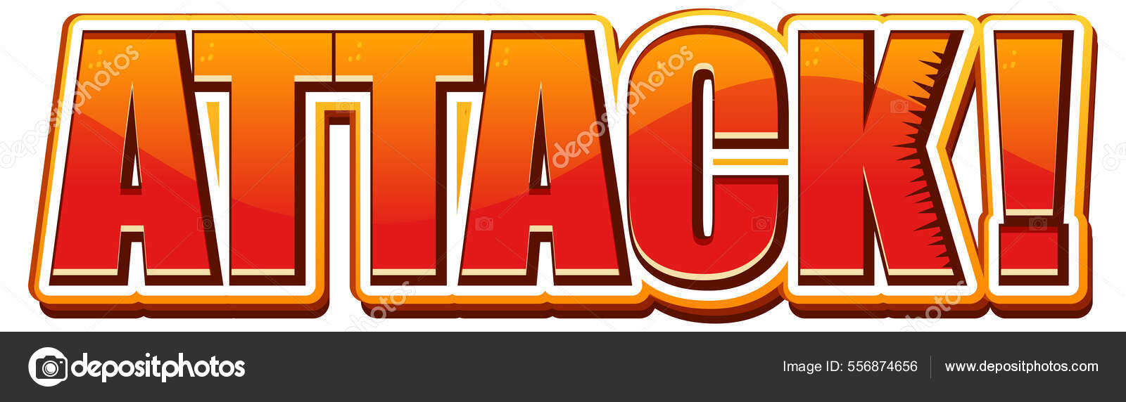 Gradient Attack Word Logo Design Illustration Stock Vector by ...