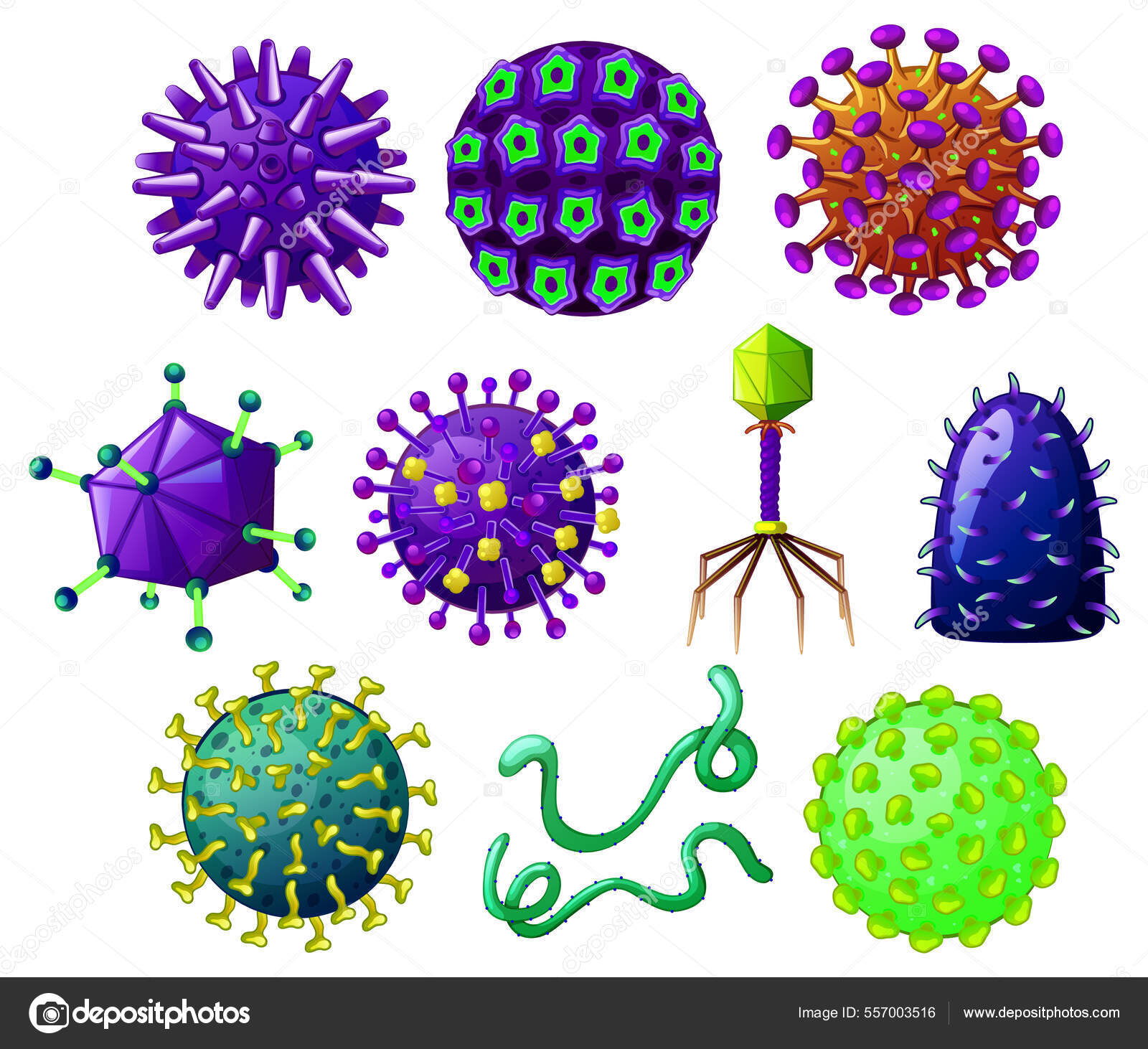 Different Shapes Viruses Illustration Stock Vector by ©interactimages ...