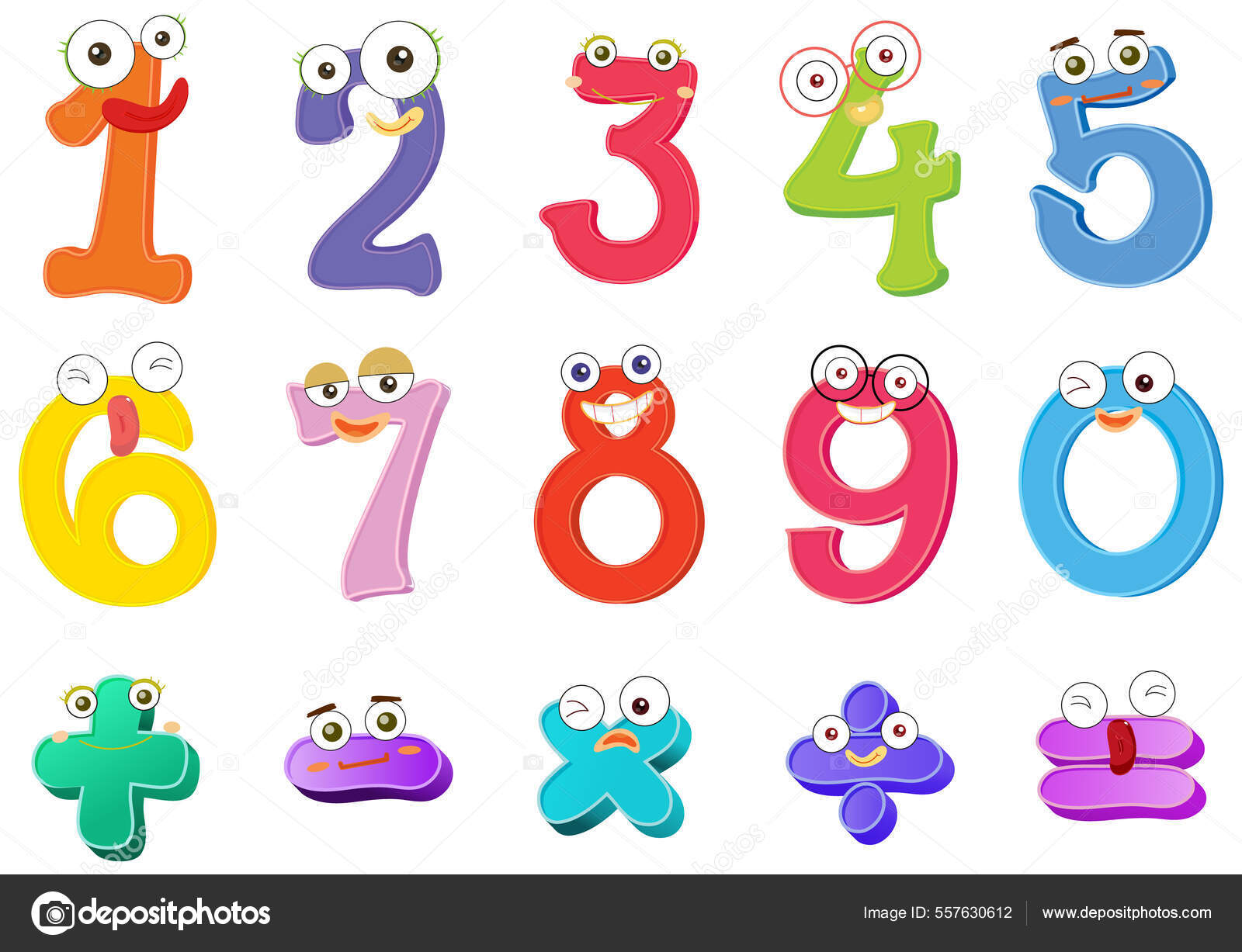Cartoon Math Symbols Retro Cartoon Math Symbols Royalty Free Stock