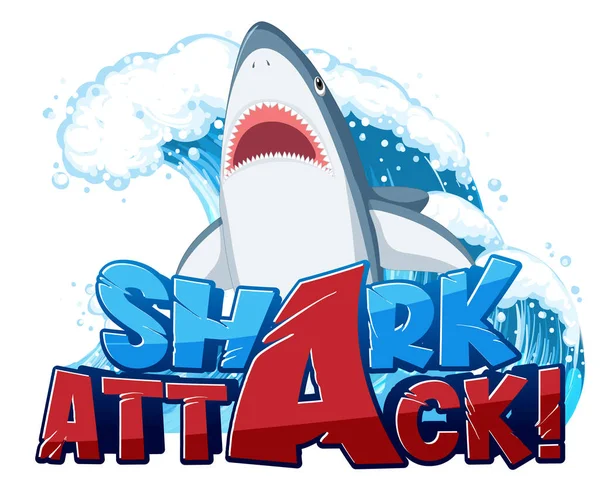 Font Design Words Shark Attack Illustration Stock Vector by ...