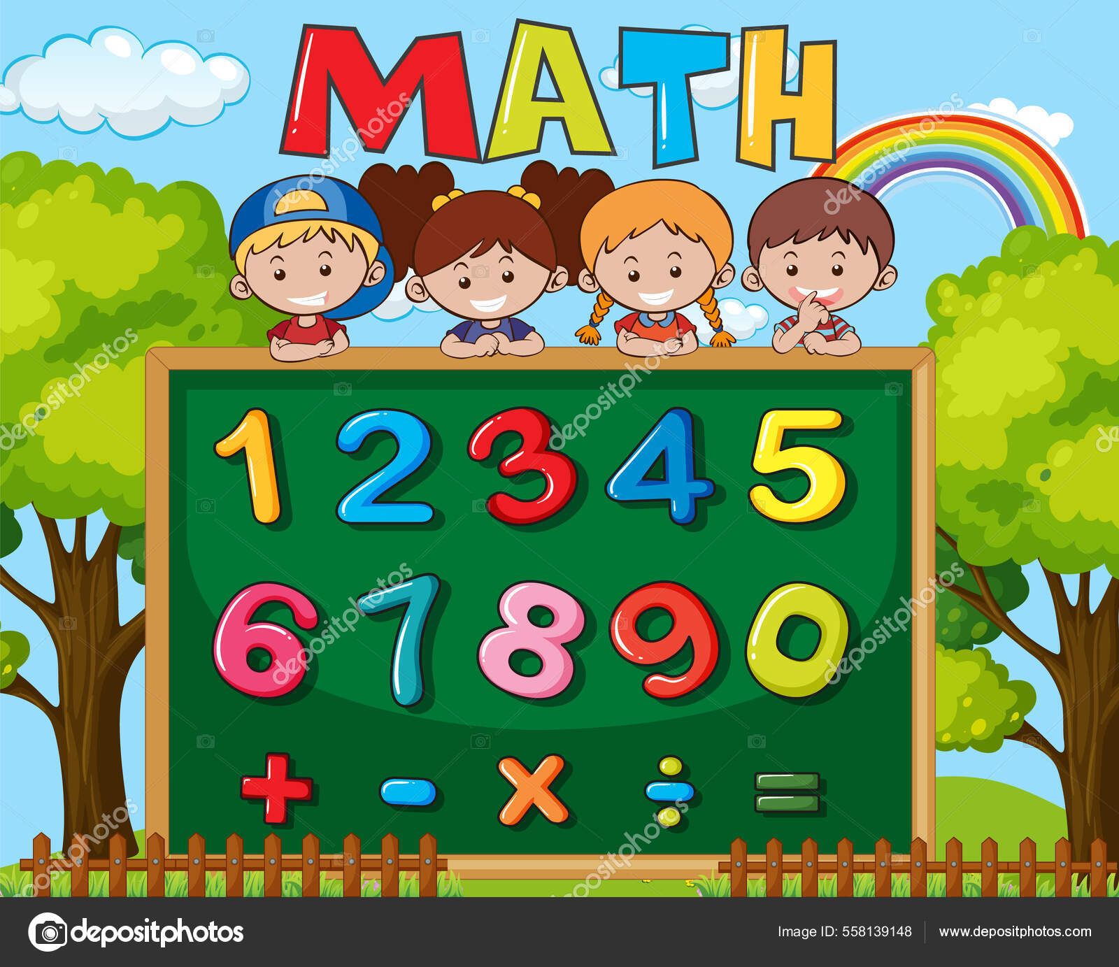 Number Math Symbols Illustration Stock Vector by ©interactimages 558139148