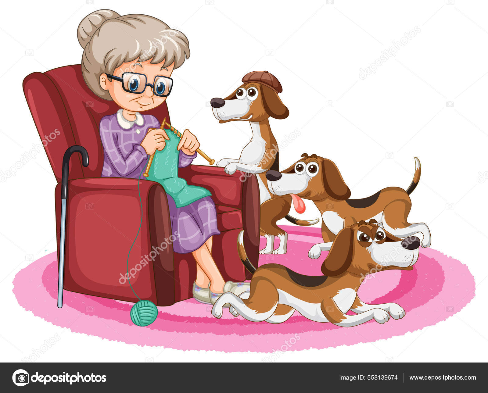 Grandma Knitting Clip Art