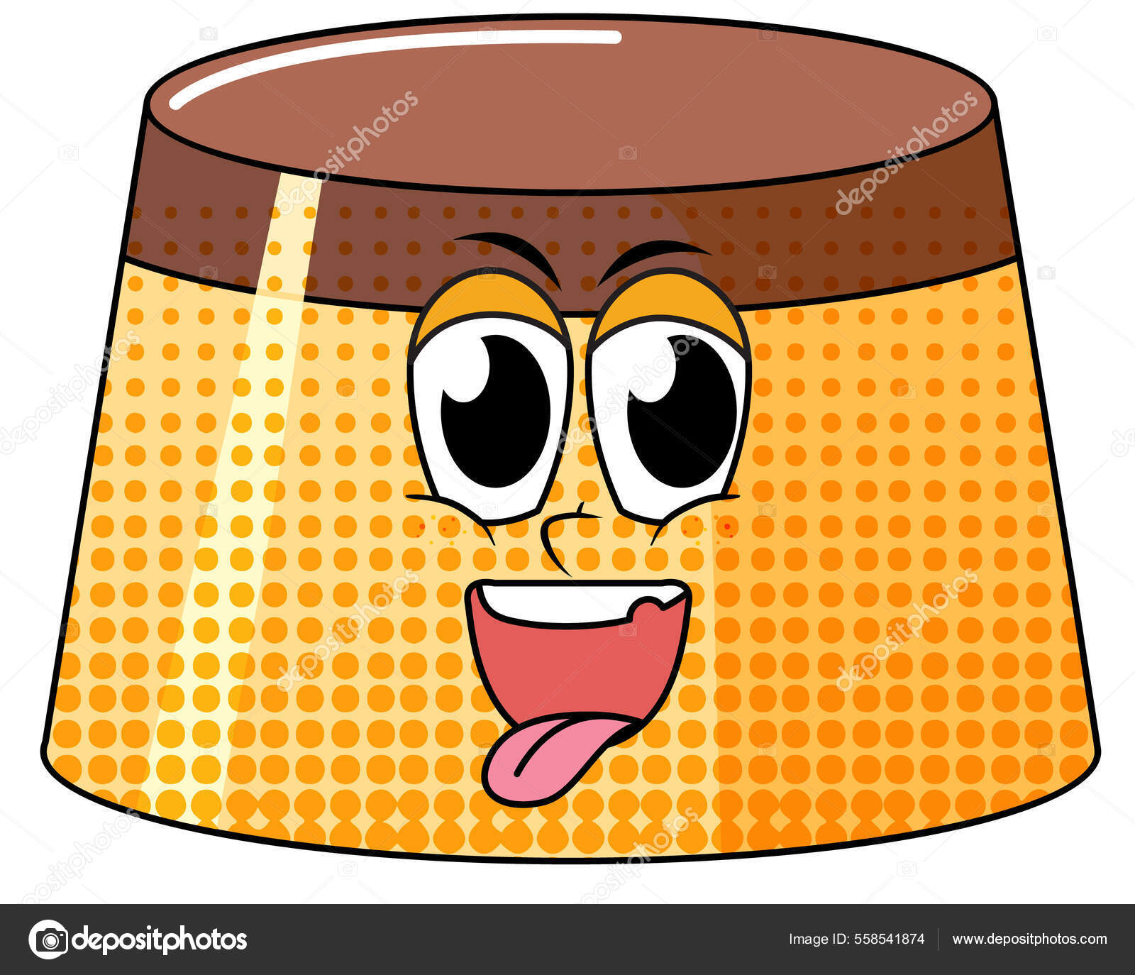 Pudding Cartoon Character White Background Illustration Stock Vector by ...