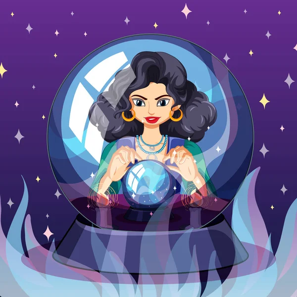 Fortune Teller Crystal Ball Illustration Stock Vector Image by ©interactimages #562903758