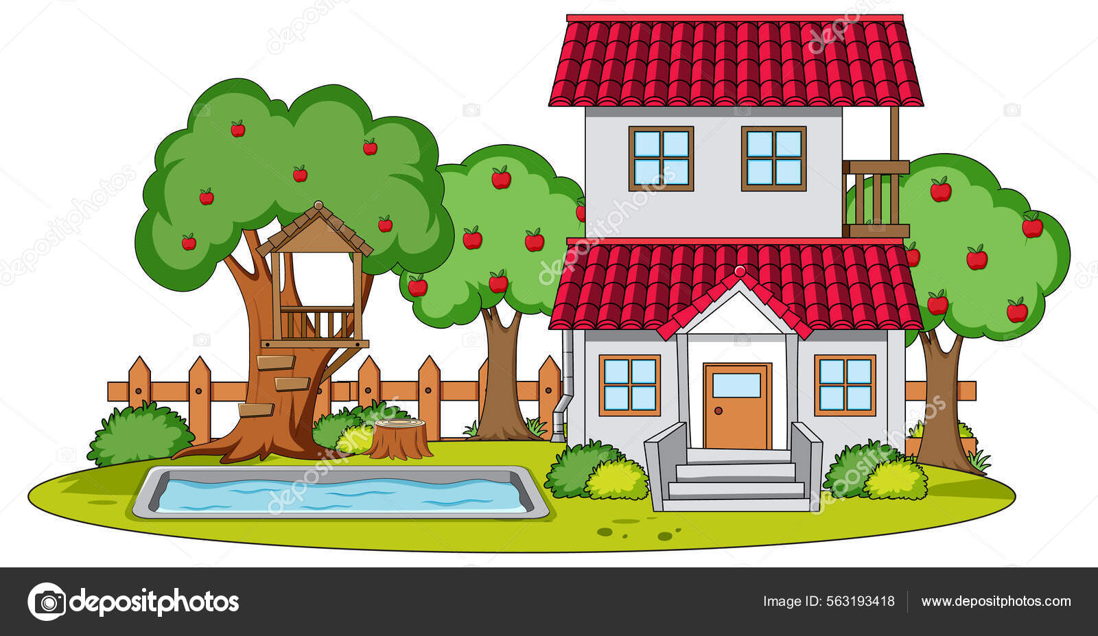 Ilustrasi Desain Kartun Rumah Doodle Vektor Stok oleh ©interactimages ...