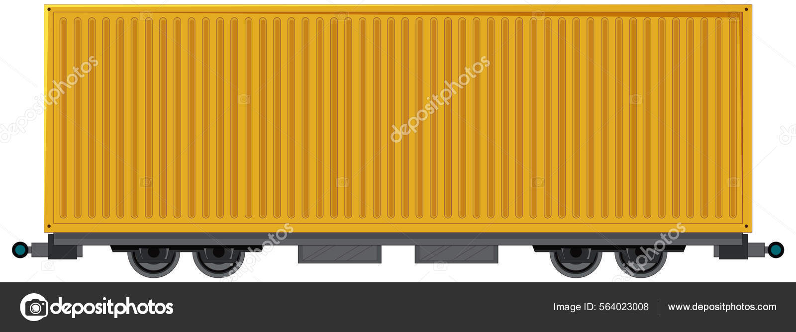 Cargo Container Freight Train White Background Illustration Stock ...