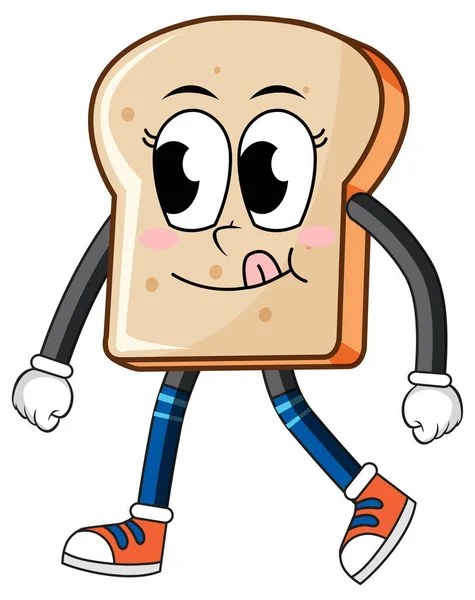 Bread Cartoon Character White Background Illustration Stock Vector by ...