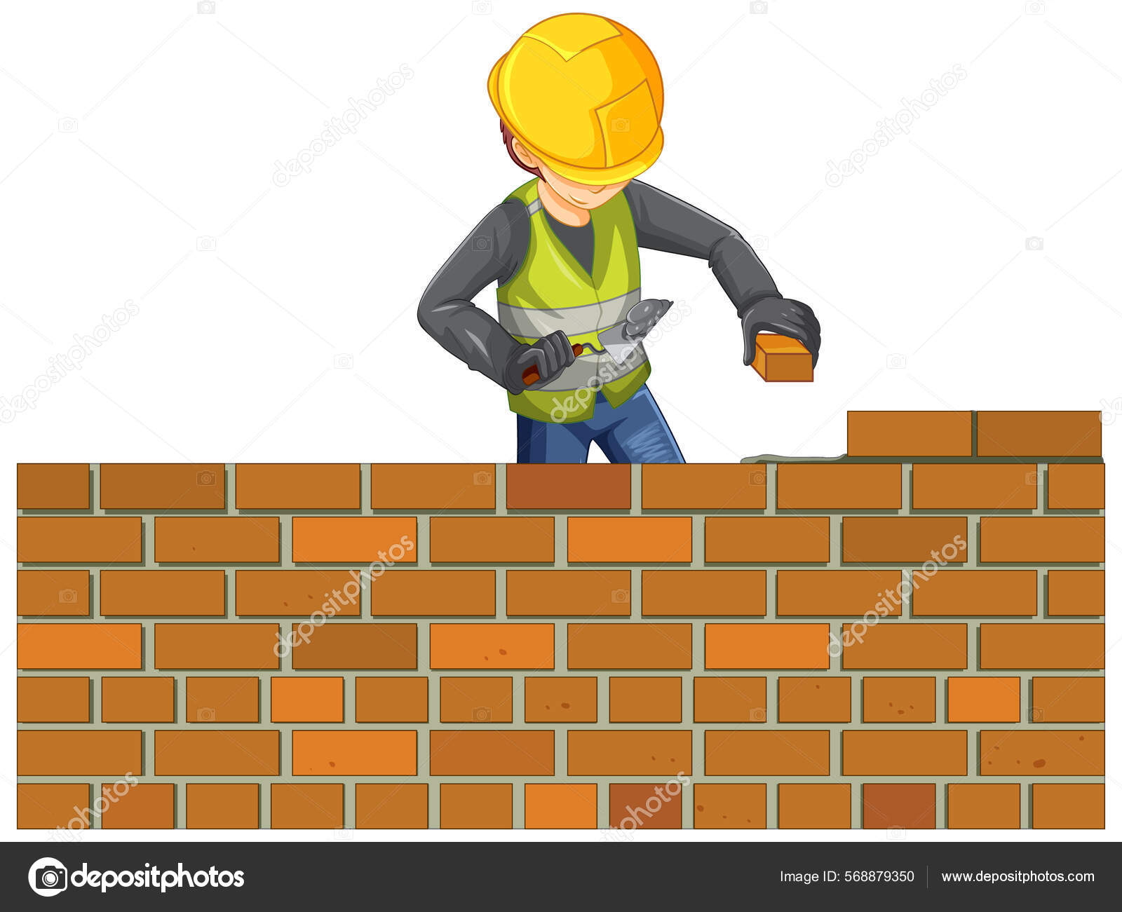 Obrero Construcción Ilustración Personaje Dibujos Animados Vector de ...