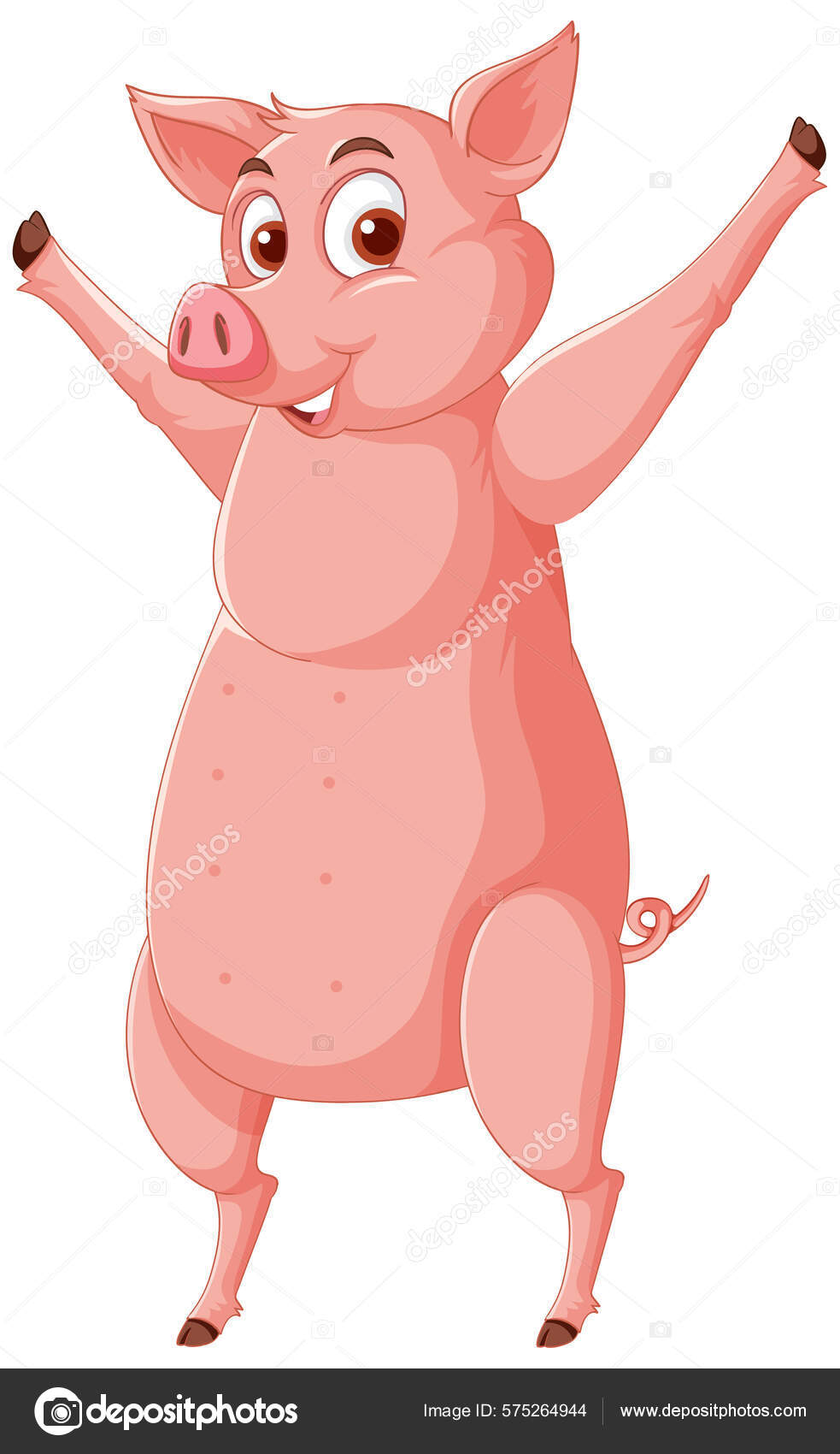Pig Standing Two Legs Illustration Stock Vector by ©interactimages ...