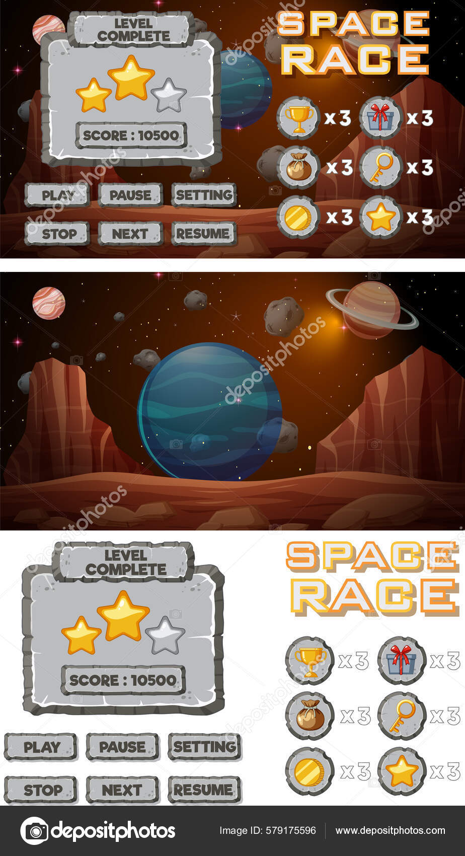 Game Background Template Elements Illustration Stock Vector Image by ...