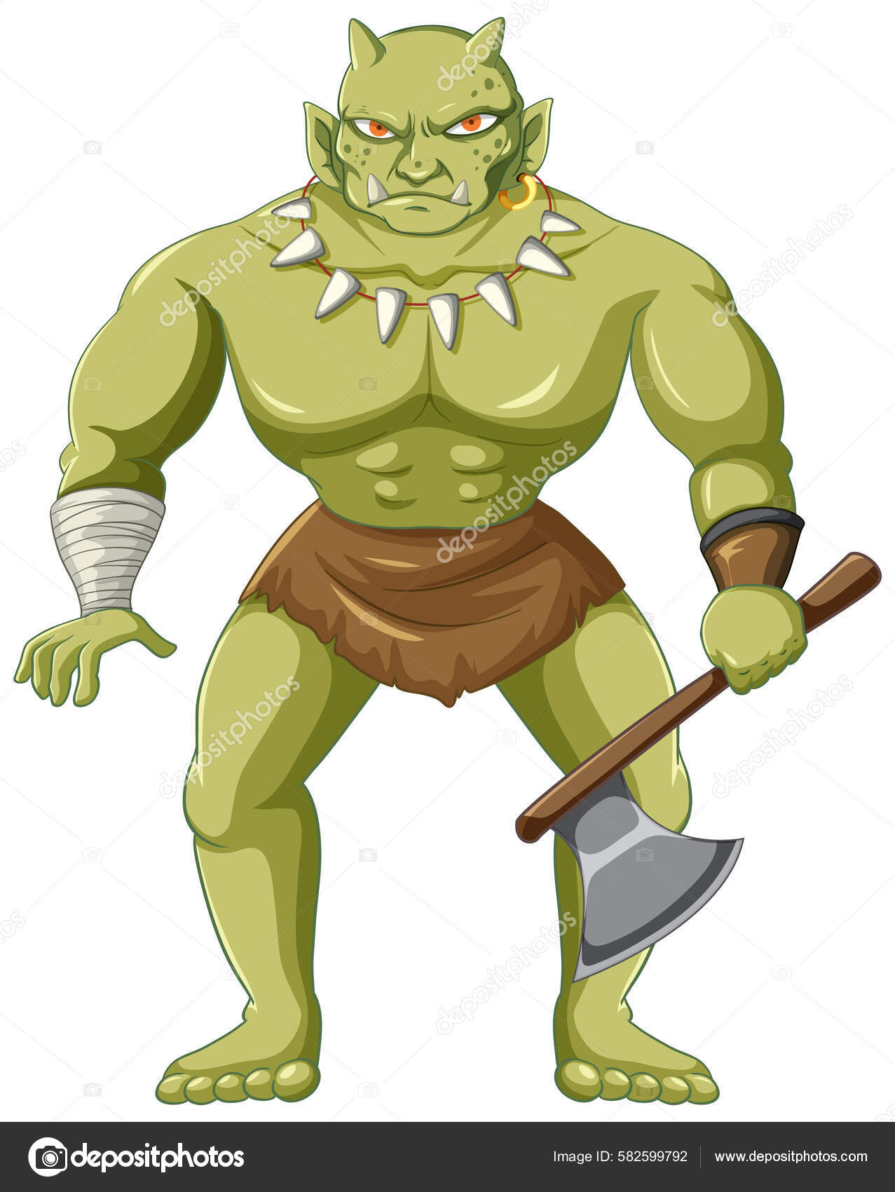 Orc Cartoon Character Onwhite Background Illustration Stock Vector ...