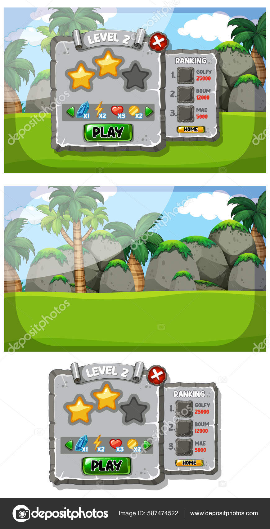 Game Background Template Elements Illustration Stock Vector Image by ...