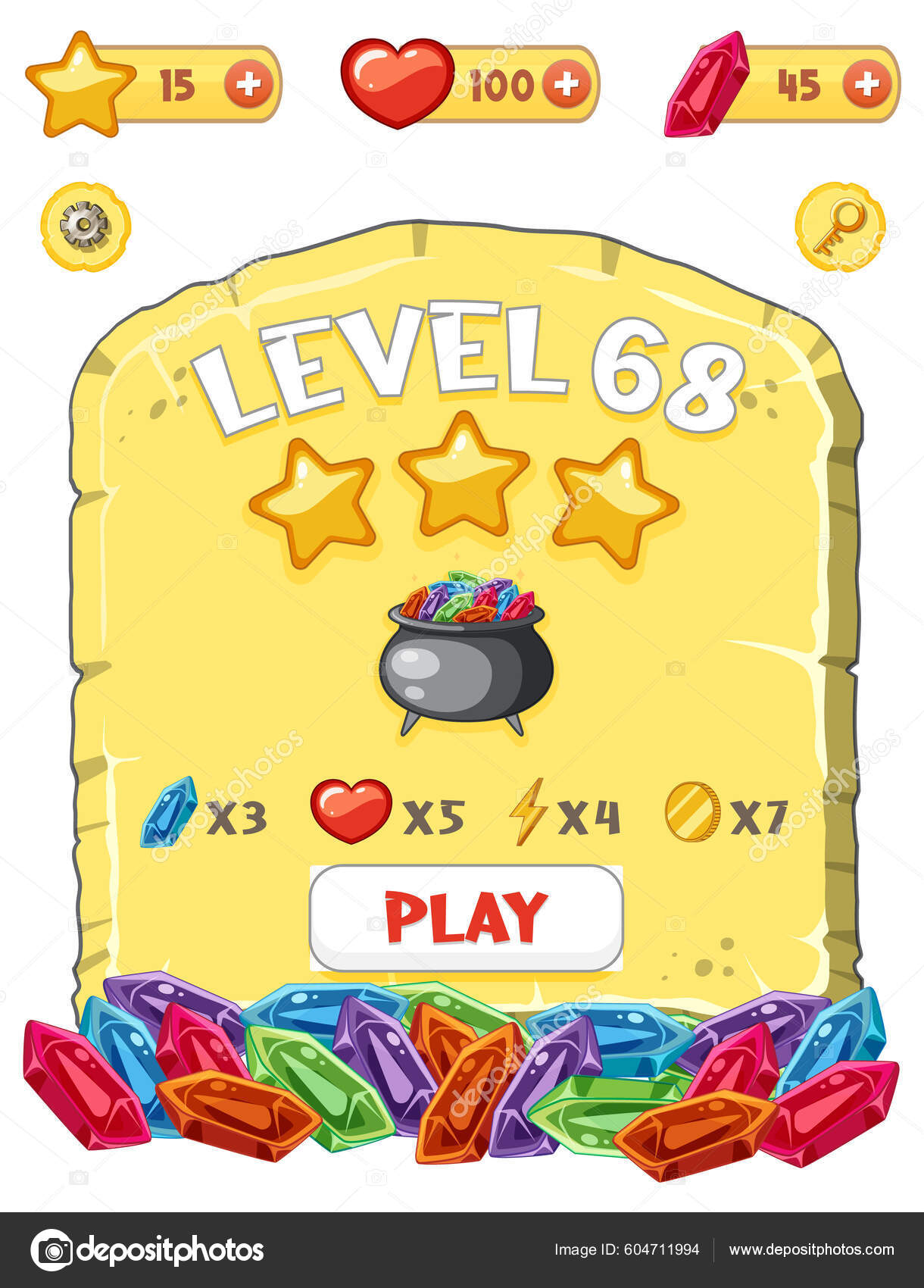 Game Background Template Elements Illustration Stock Vector by ...