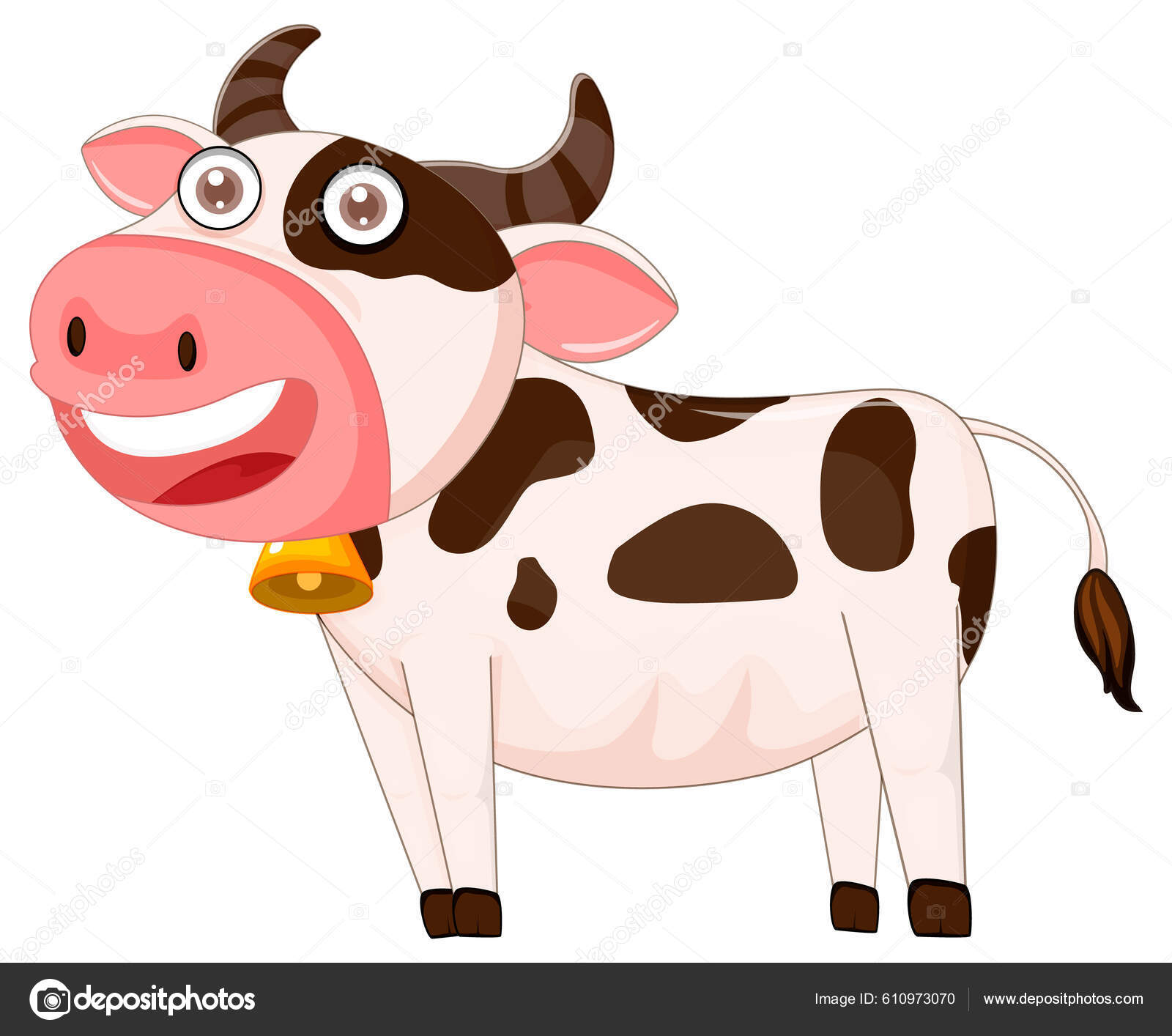 Bonito Vaca Desenho Animado Personagem Ilustração Vetor de ...