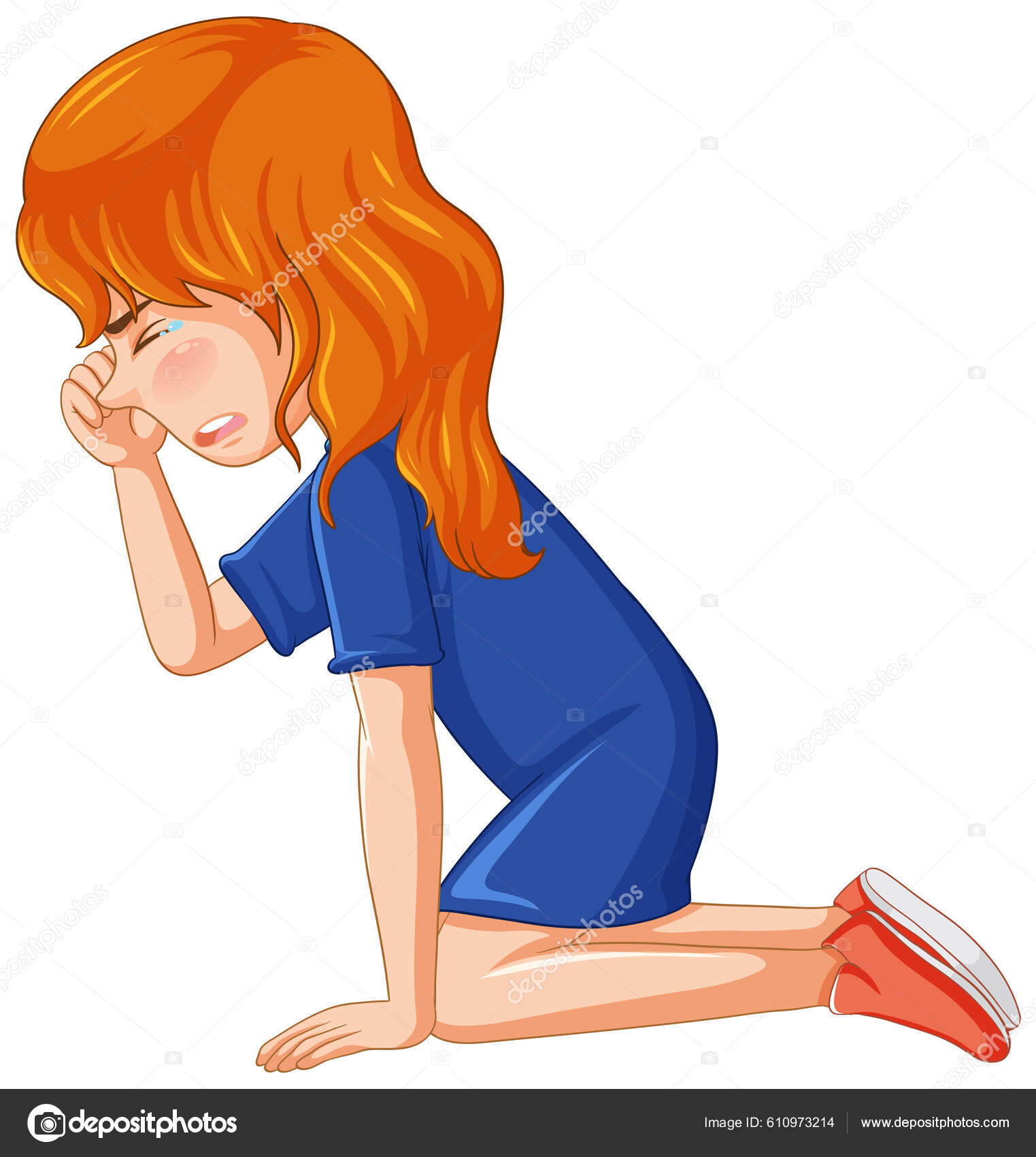 Girl Crying Cartoon