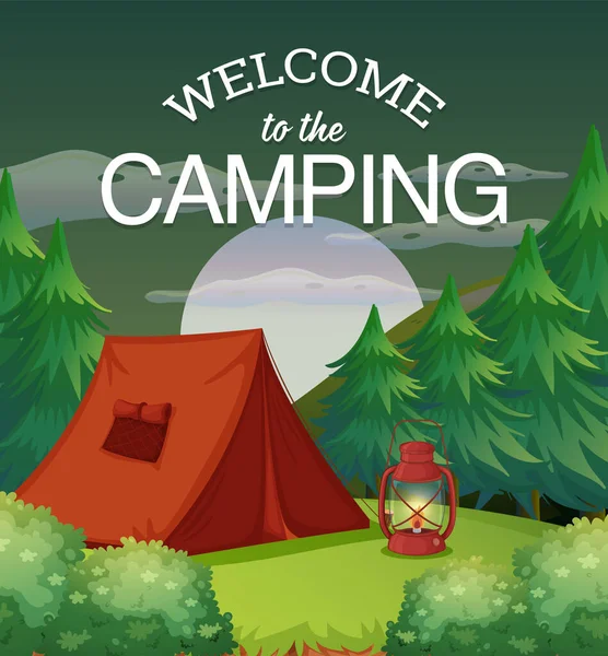 Berkemah Dengan Memungkinkan Pergi Berkemah Teks Ilustrasi Vektor Stok ...