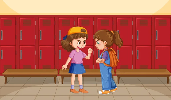 School Bullying Student Cartoon Characters Illustration Vektor Stok ...