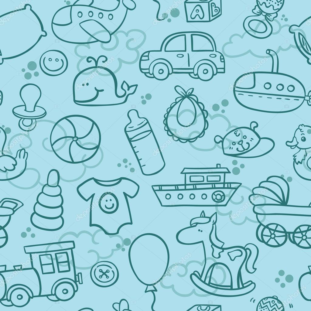 Baby boy pattern — Stock Vector © boyusya #25693677